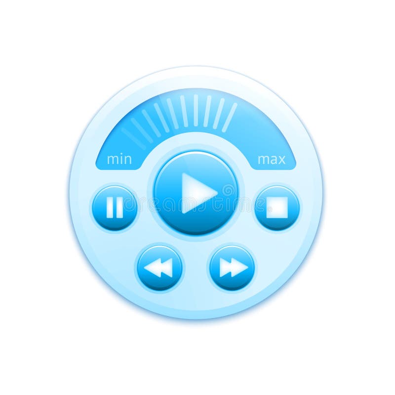 Glossy Media Player Buttons Stock Vector - Illustration of decoration ...