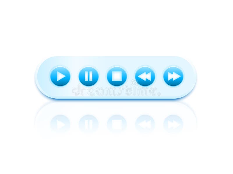 Glossy Media Player Buttons Stock Vector - Illustration of decoration ...