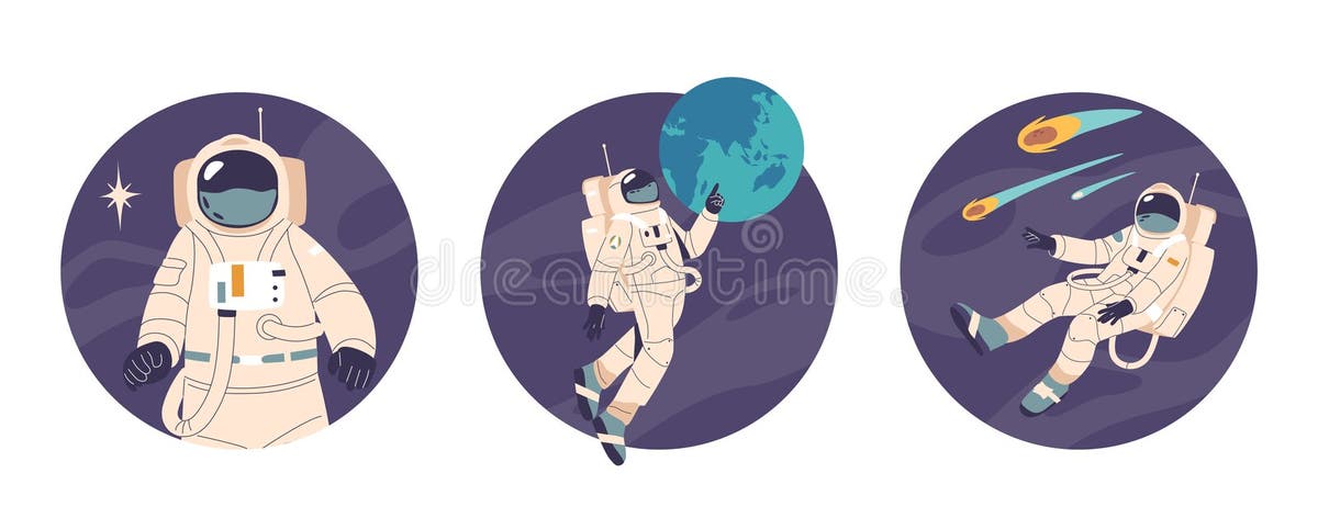 Cartoon Astronaut Floating Space Stock Illustrations 3651 Cartoon Astronaut Floating Space