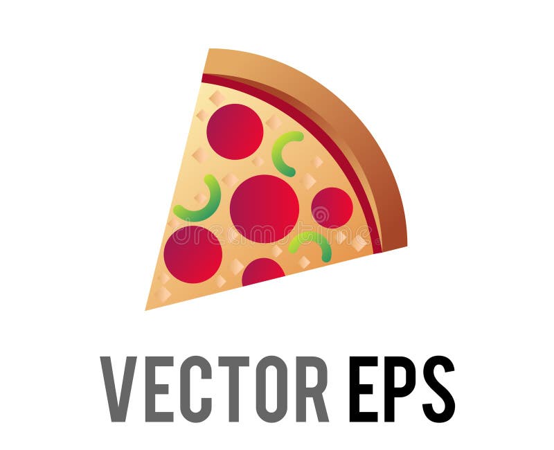 Isolated Vector Slice of Pepperoni Pizza Food Icon Stock Vector ...