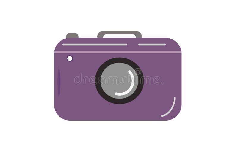 Isolated Vector Vintage Camera in Purple Color Stock Vector ...