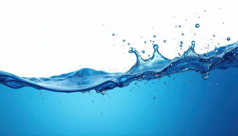 Isolated Vibrant Blue Water Splash, Dynamic Texture , White Background ...