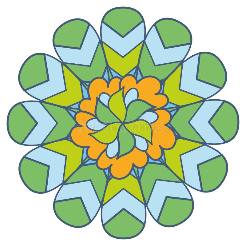 Isolated Vibrant Colored Mandala Pattern Vector Stock Vector ...