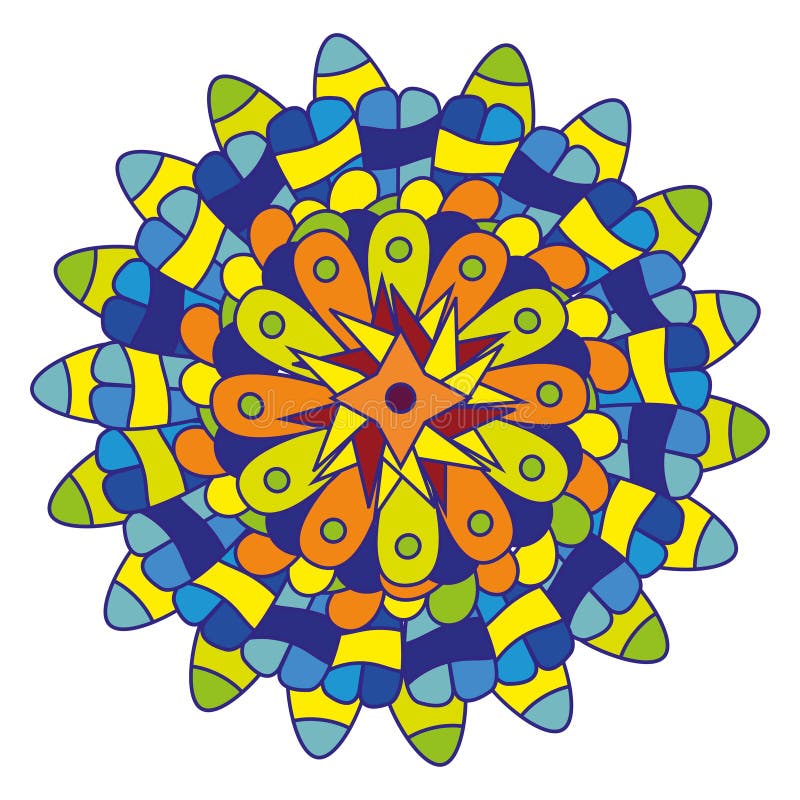 Isolated Vibrant Colored Mandala Pattern Vector Stock Vector ...