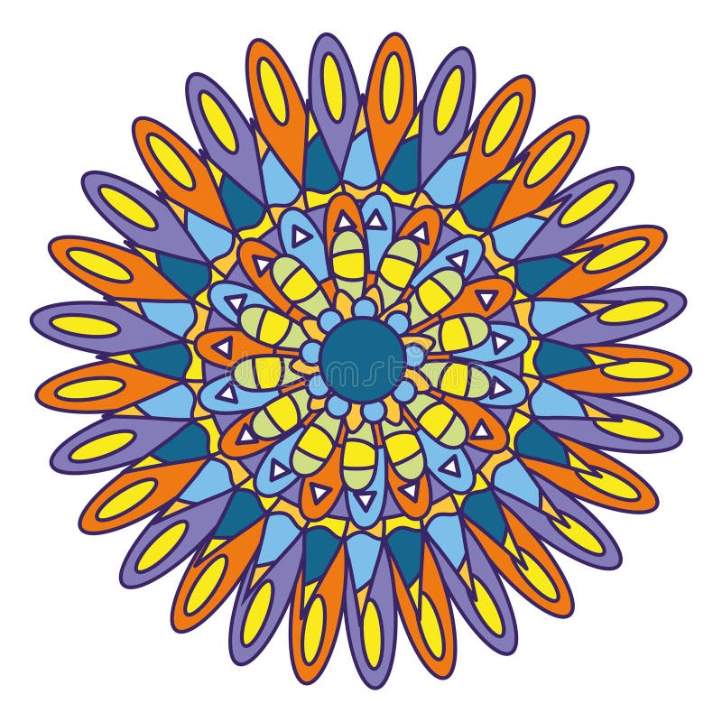 Isolated Vibrant Colored Mandala Pattern Vector Stock Vector ...