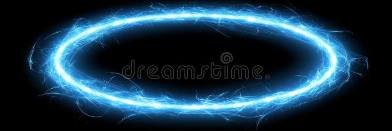 Isolated Vibrant Electrical Spark Circle Background Banner with Space ...