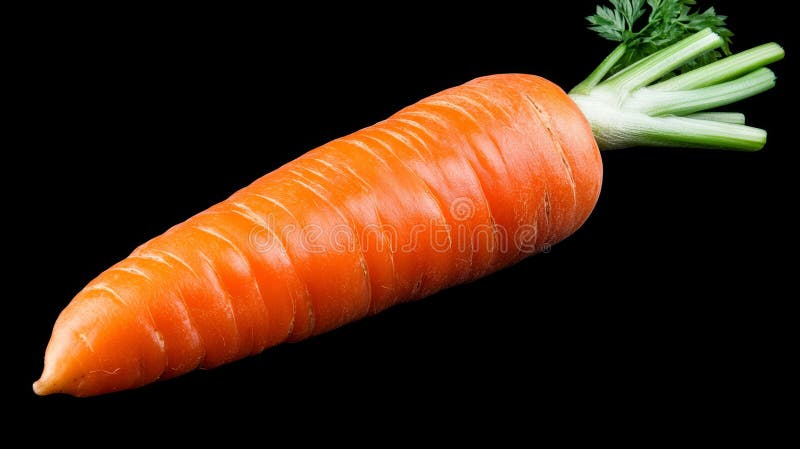 Isolated Vibrant Orange Carrot with Rough Texture and Green Stem on a ...
