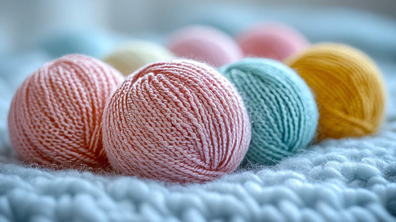 An Isolated View of Thread, Yarn, and Wool Balls with a Transparent ...