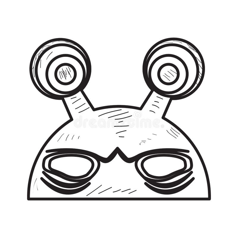 Alien mask stock vector. Illustration of fantasy, black - 24181110