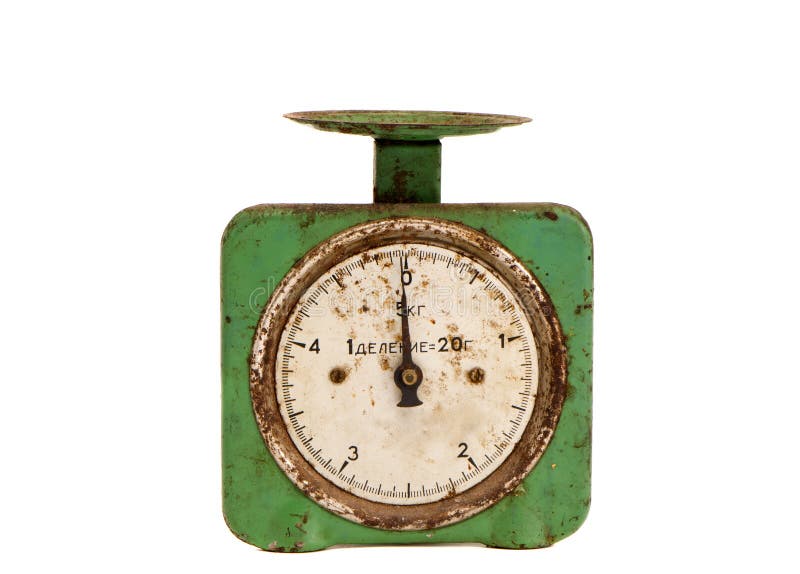 Antique Weighing Scale with Needle Dial Isolated Stock Image - Image of ...