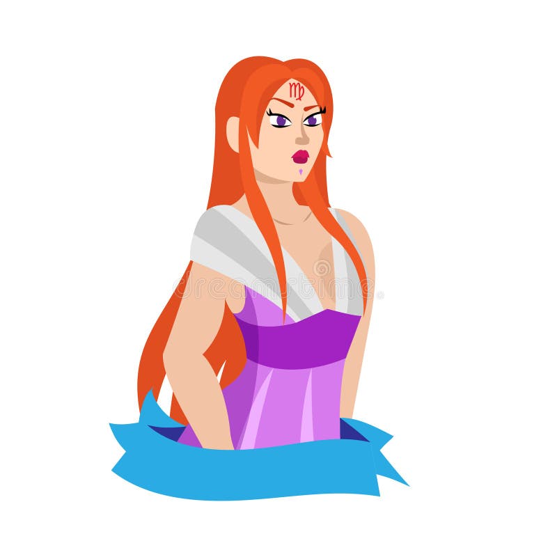 Isolated Virgo Female Character Zodiac Sign Stock Vector - Illustration ...