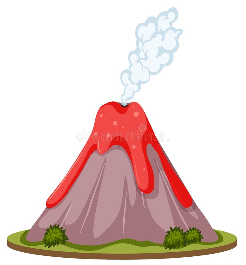 Isolated Volcano White Background Stock Vector - Illustration of ...