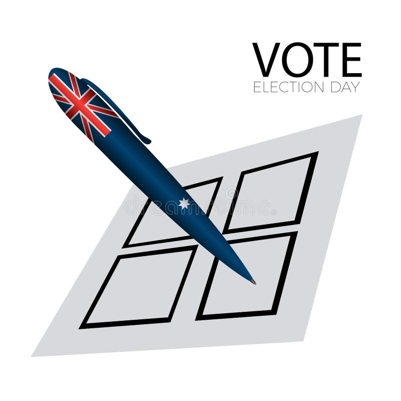 Voting card with a pen stock vector. Illustration of vote - 98885158