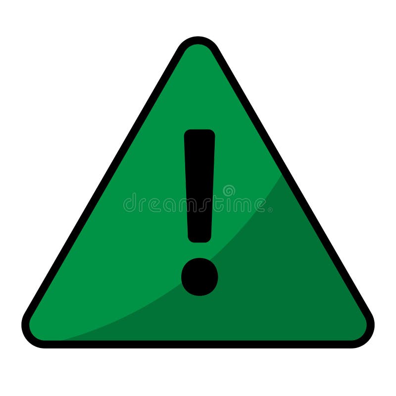Warning Sign Isolated, Green Caution Vector Illustration Stock Vector ...