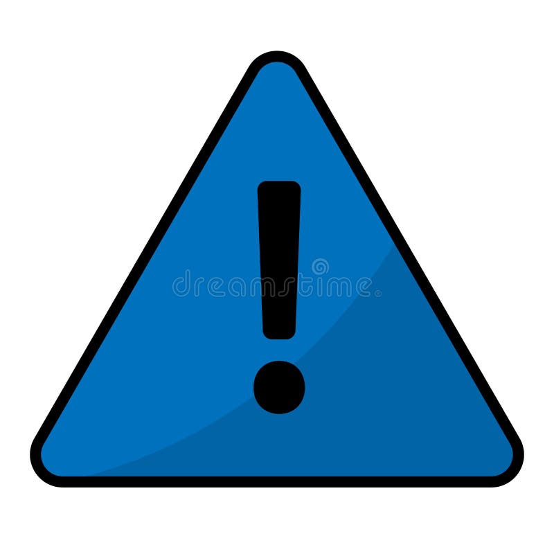 Blue Isolated Warning Sign with Exclamation Sign, Vector Illustration ...