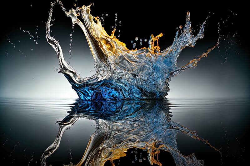Isolated Water Splash with Reflection Stock Illustration - Illustration ...