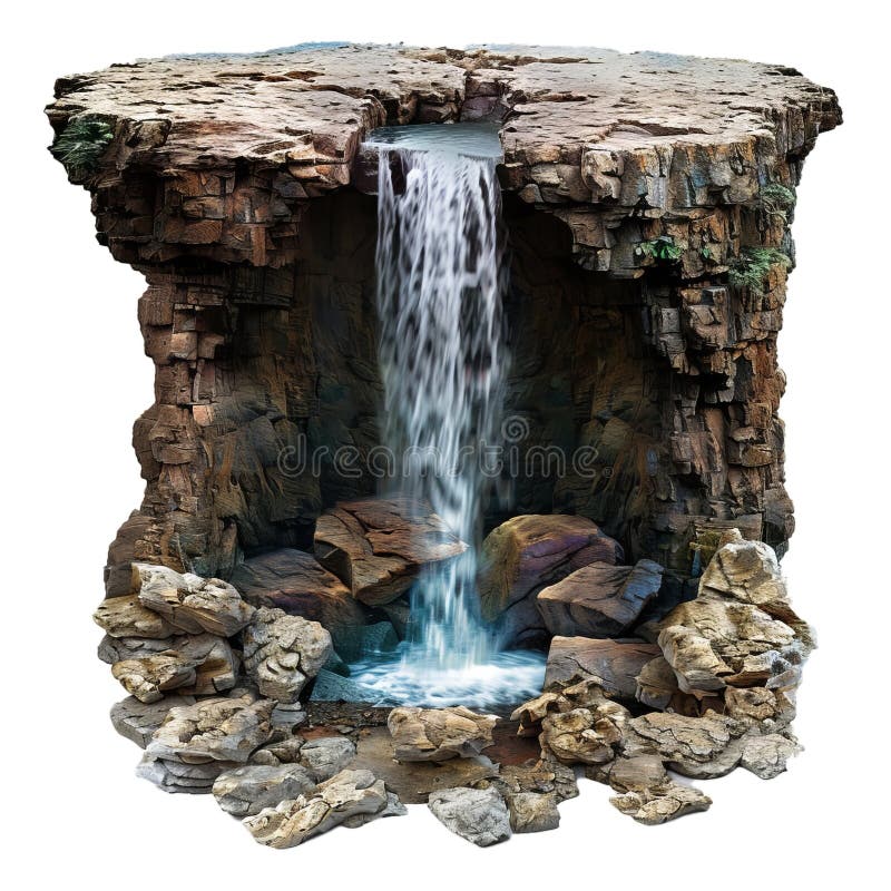 Isolated Waterfall on Transparent Background Stock Image - Image of ...