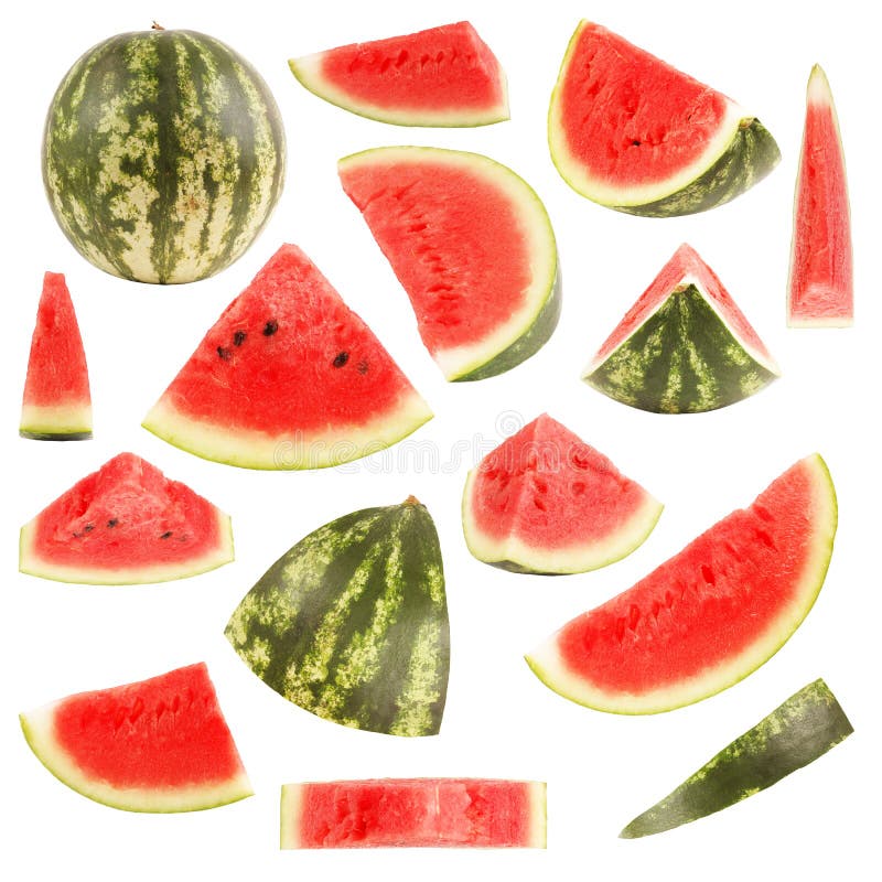Isolated Watermelon Collection Stock Image - Image of object, pulp ...