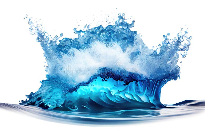 Isolated Waves and Splash Water, by 3d Rendering, Ai Generation Stock ...