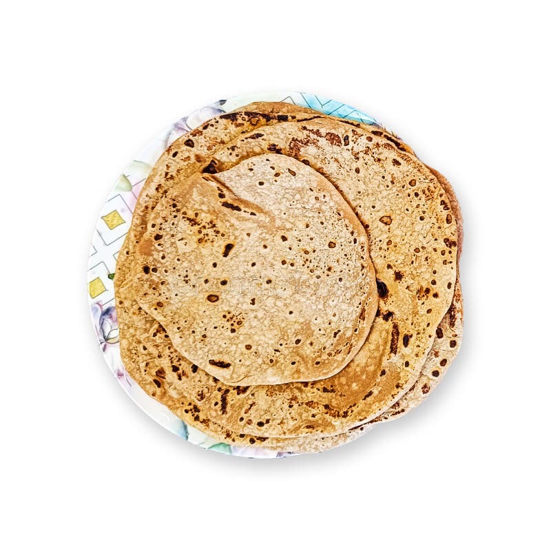 Wheat Grain Roti Isolated on White Background Stock Photo - Image of ...