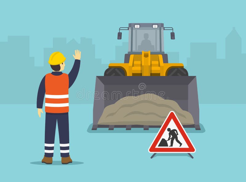 Isolated Wheel Loader Clearing the Surface at Earthmoving and Road ...