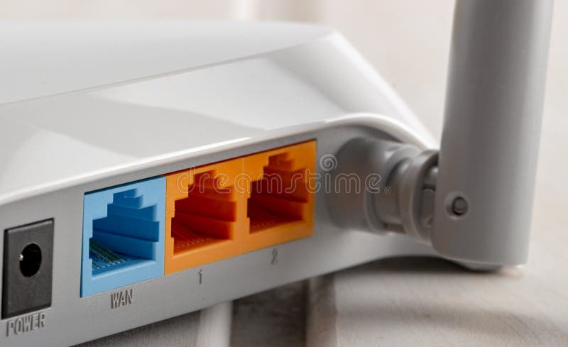 Isolated White Access Point on Table in Office Stock Image - Image of ...