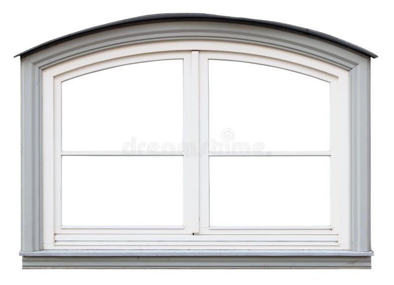 The Isolated White Arch Small Modern Wooden Window Stock Photo - Image ...