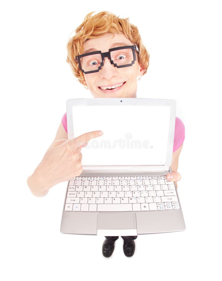 Computer nerd stock image. Image of adult, laughing, happy - 16284029