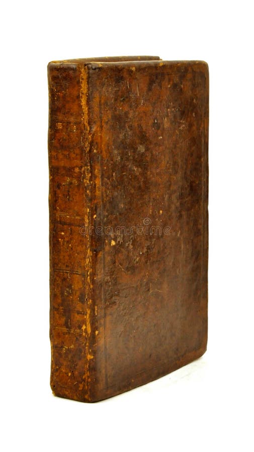 Isolated White Background, Antique Book Side View Stock Photo - Image ...