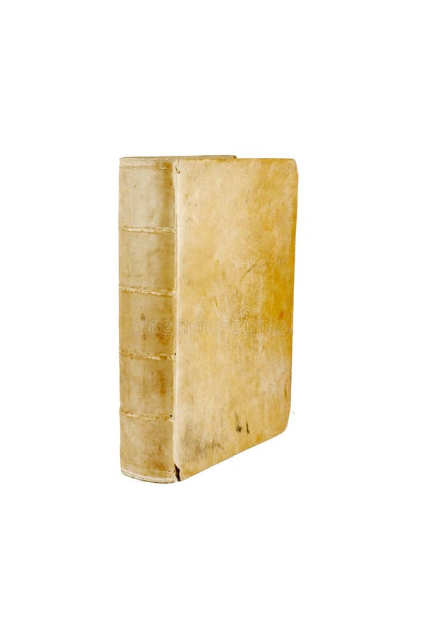 Isolated White Background, Antique Book Side View Stock Image - Image ...