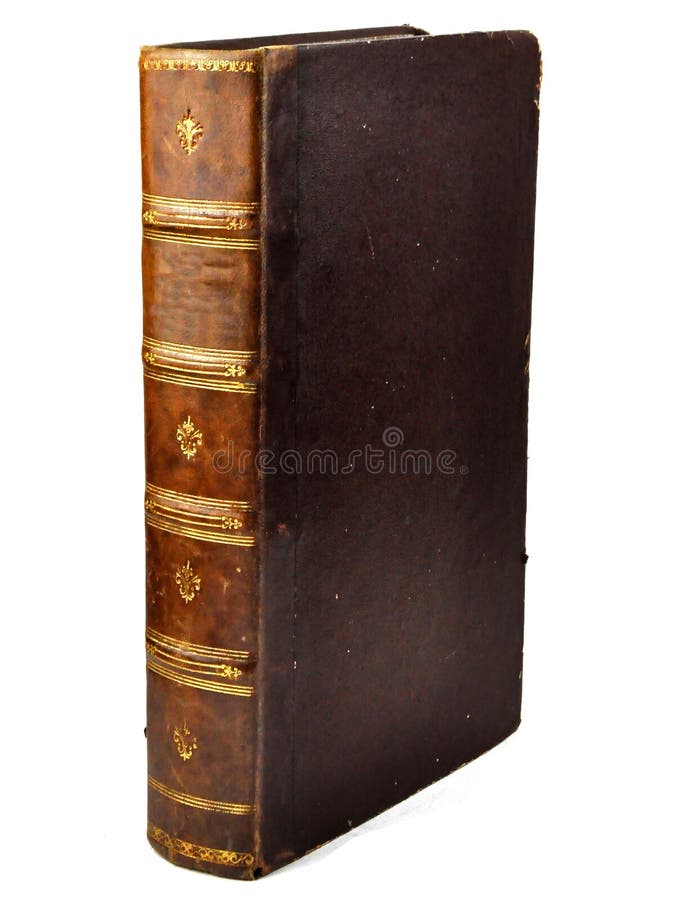 Isolated White Background, Antique Book Side View Stock Photo - Image ...