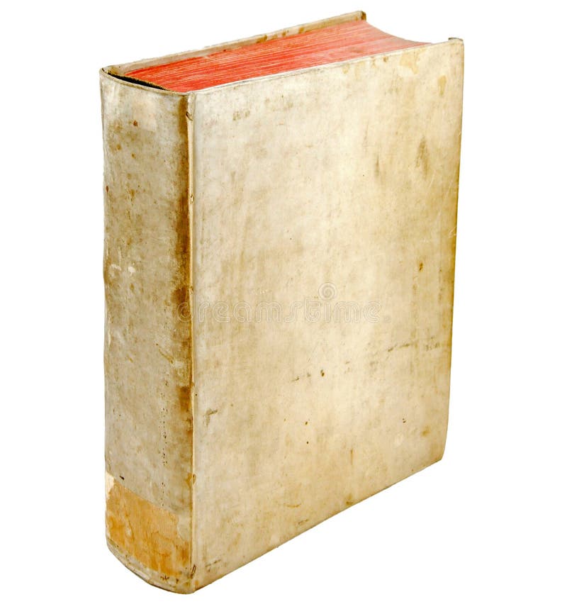 Isolated White Background, Antique Book Side View Stock Image - Image ...
