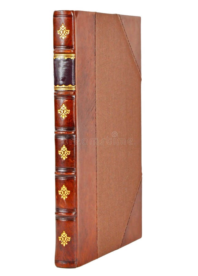 Isolated White Background, Antique Book Side View Stock Photo - Image ...