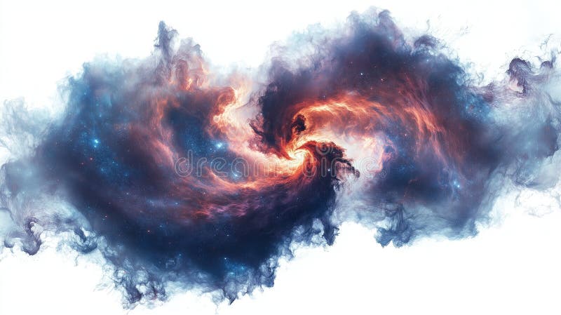 Isolated on a White Background, Asymmetrical Nebula Cloud Patterns ...