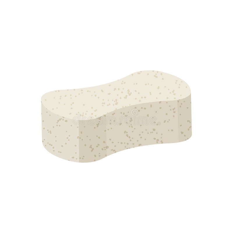 Beige Single Sponge Vector Illustration. Isolated on White Background ...