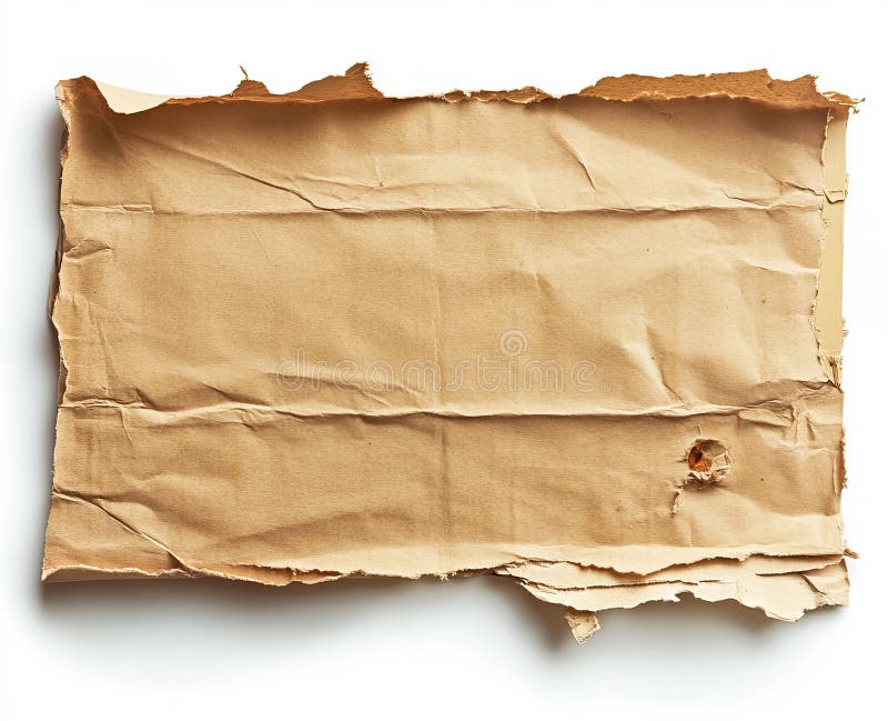 Isolated on a White Background is a Blank Craft Paper Note Secured with ...