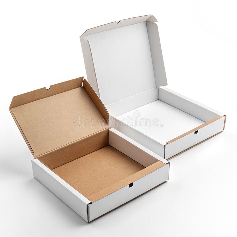 Isolated White Background Blank Packaging Boxes for Custom Designs ...