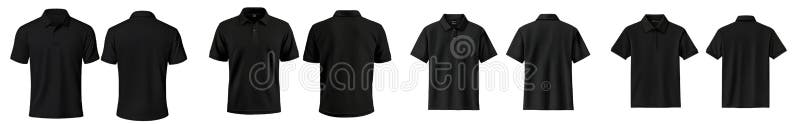 Isolated on White Background with Clipping Path, Black Mockup of Polo ...