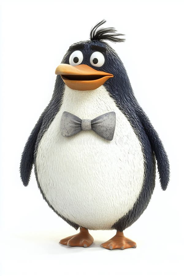 Isolated on a White Background a Comical Animated Character a Clumsy ...