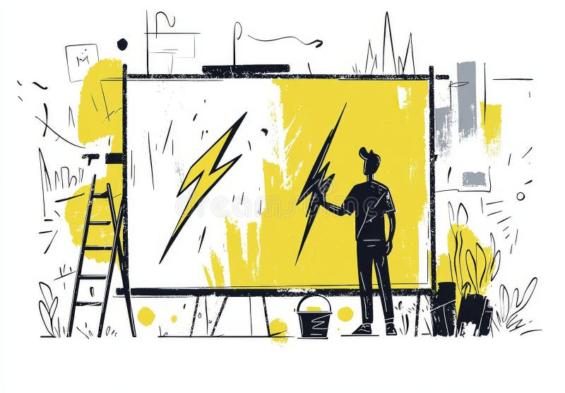 Isolated White Background with Continuous Line Drawing of Young ...