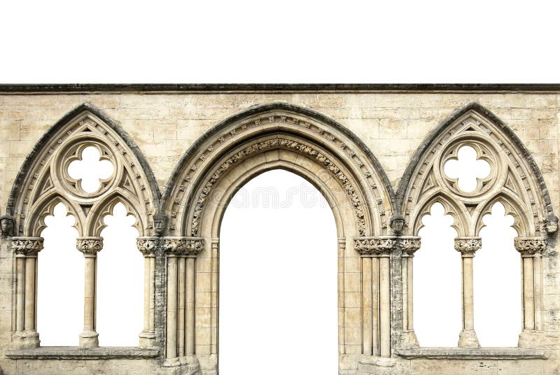 Medieval Arches Isolated On White Background. Elements Of Architecture ...