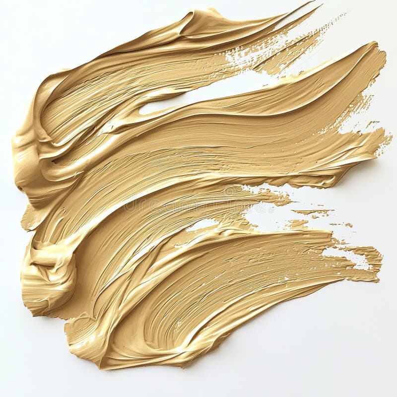 An Isolated White Background Features Gold Metallic Paint Hand Brush ...