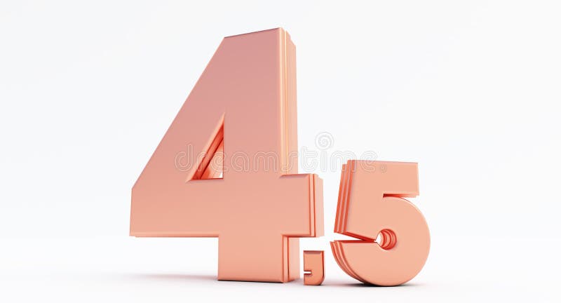 4.5 Isolated on White Background, Four Point Five Stock Illustration ...