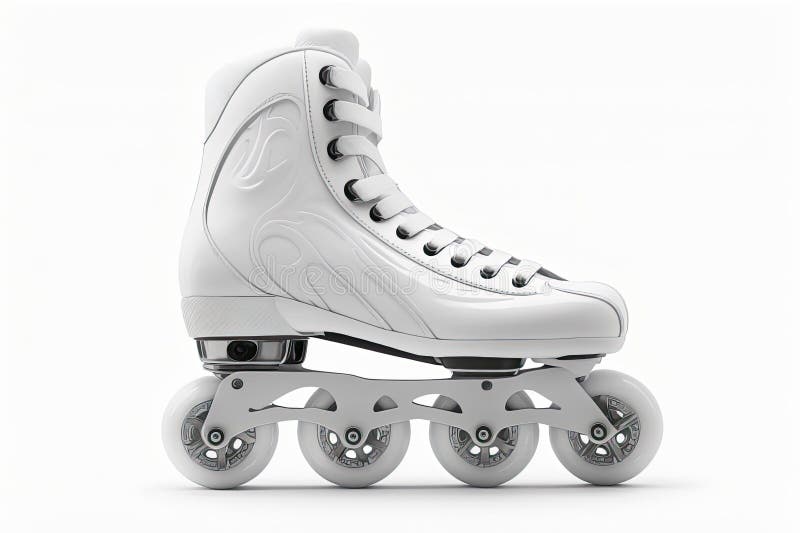 White Background with a Front View of Roller Skates Stock Illustration ...