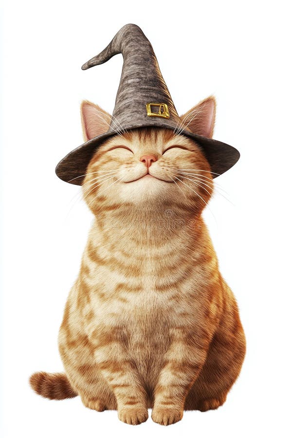 Isolated on a White Background a Mischievous Animated Cat with a Sly ...