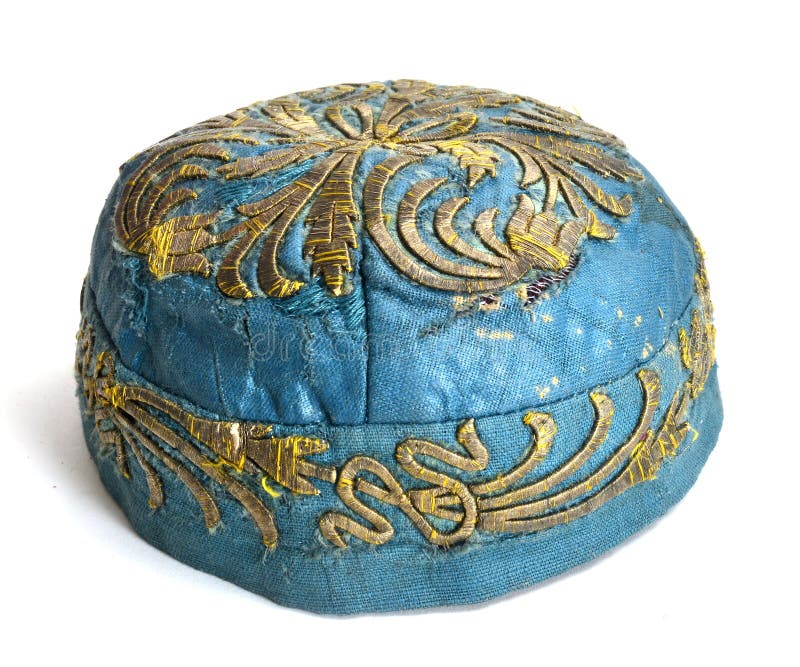 Isolated White Background, Red Fez Hat with Black Tassel Stock Image ...