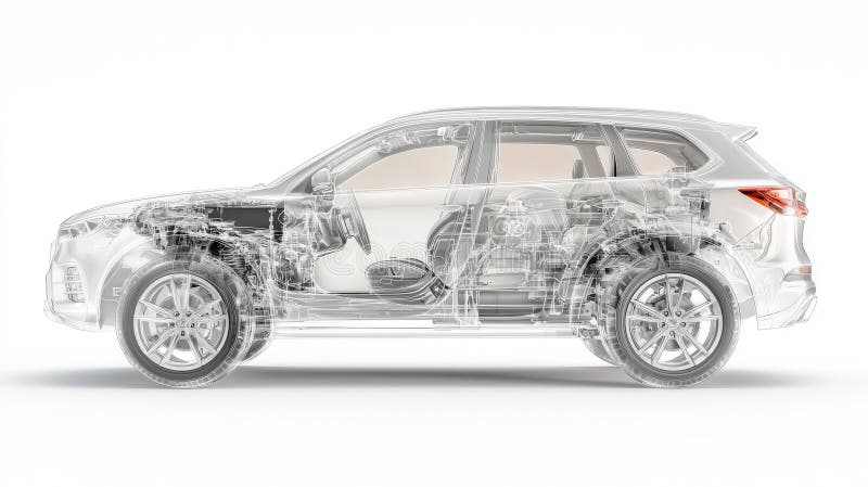 An Isolated White Background Shows a Detailed Cutaway Representation of ...