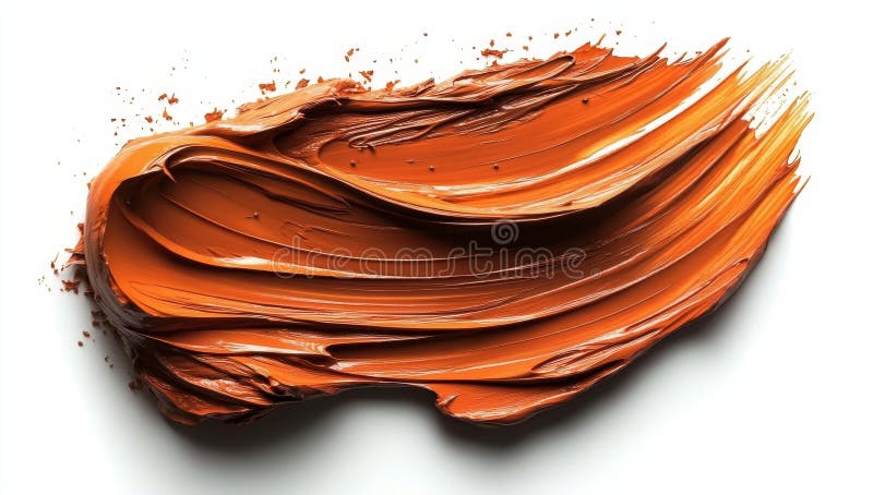 Isolated on a White Background is a Thick Orange Paint Stain that Was ...