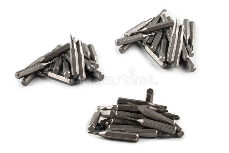 Isolated on a White Background Tips of a Group of Phillips Head ...