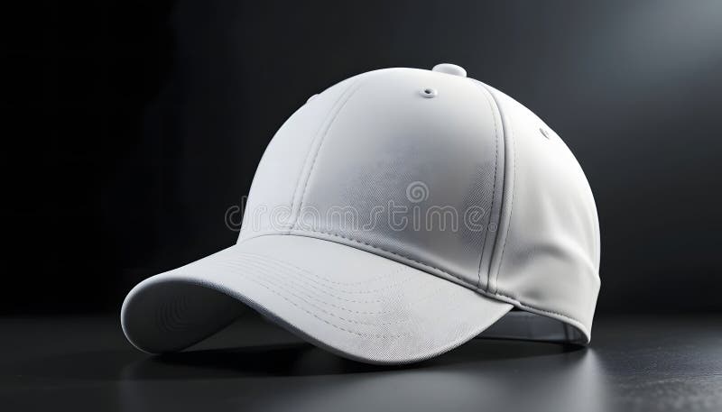 Isolated White Baseball Cap on Black Background for Mockup Presentation ...